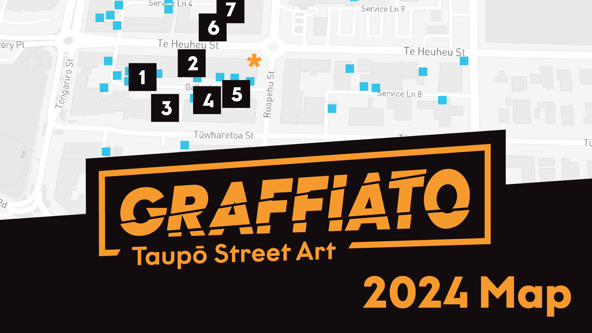 Graffiato 2024 Walking Map | Graffiato: Taupō Street Art Festival